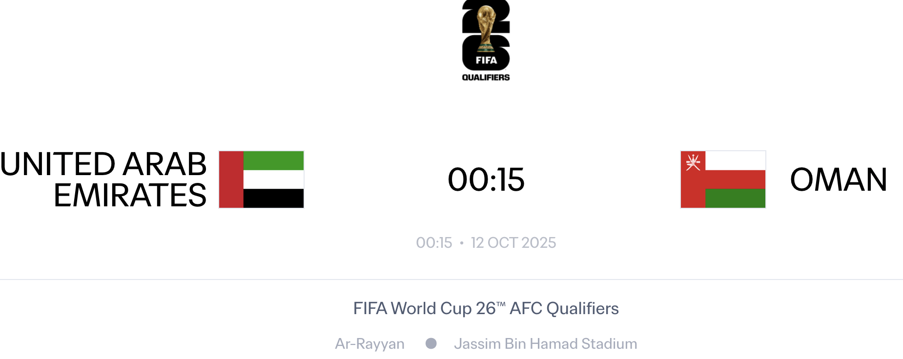 United Arab Emirates vs Oman – FIFA World Cup 2026 Qualifiers ...
